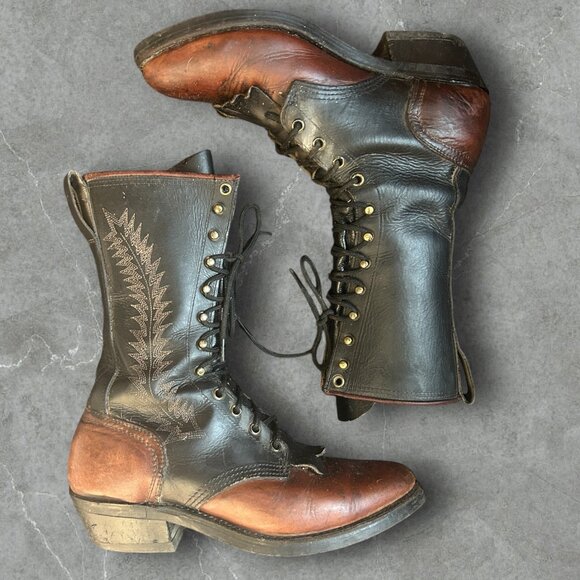Vintage | Shoes | Vtg Avonite Mens Sz 7 Western Packer Boot Leafline ...